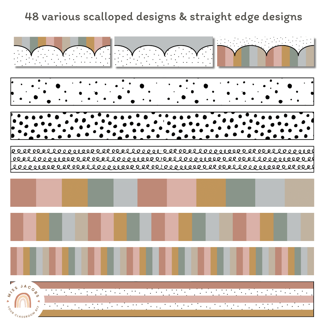 Bulletin Board Borders - Spotty Boho Classroom Decor