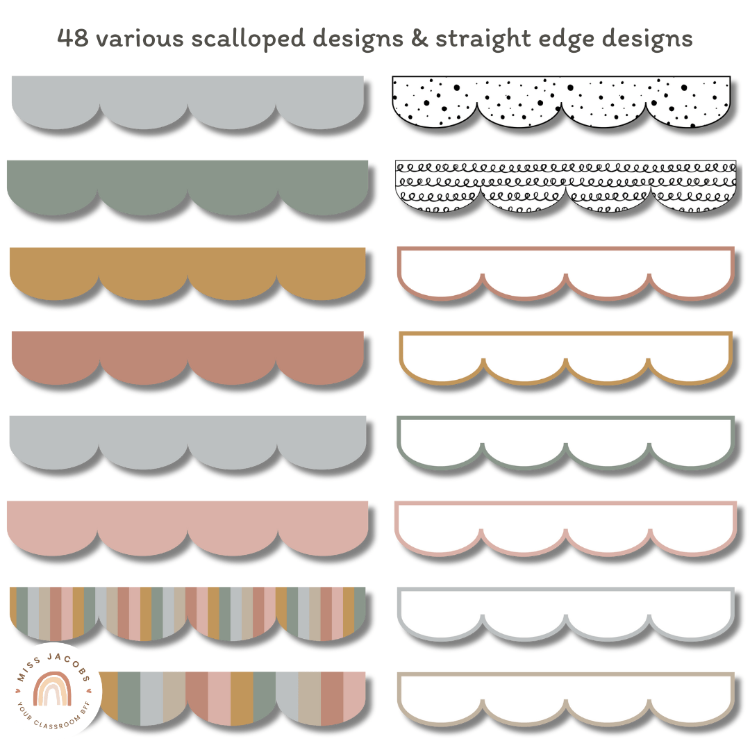 Bulletin Board Borders - Spotty Boho Classroom Decor