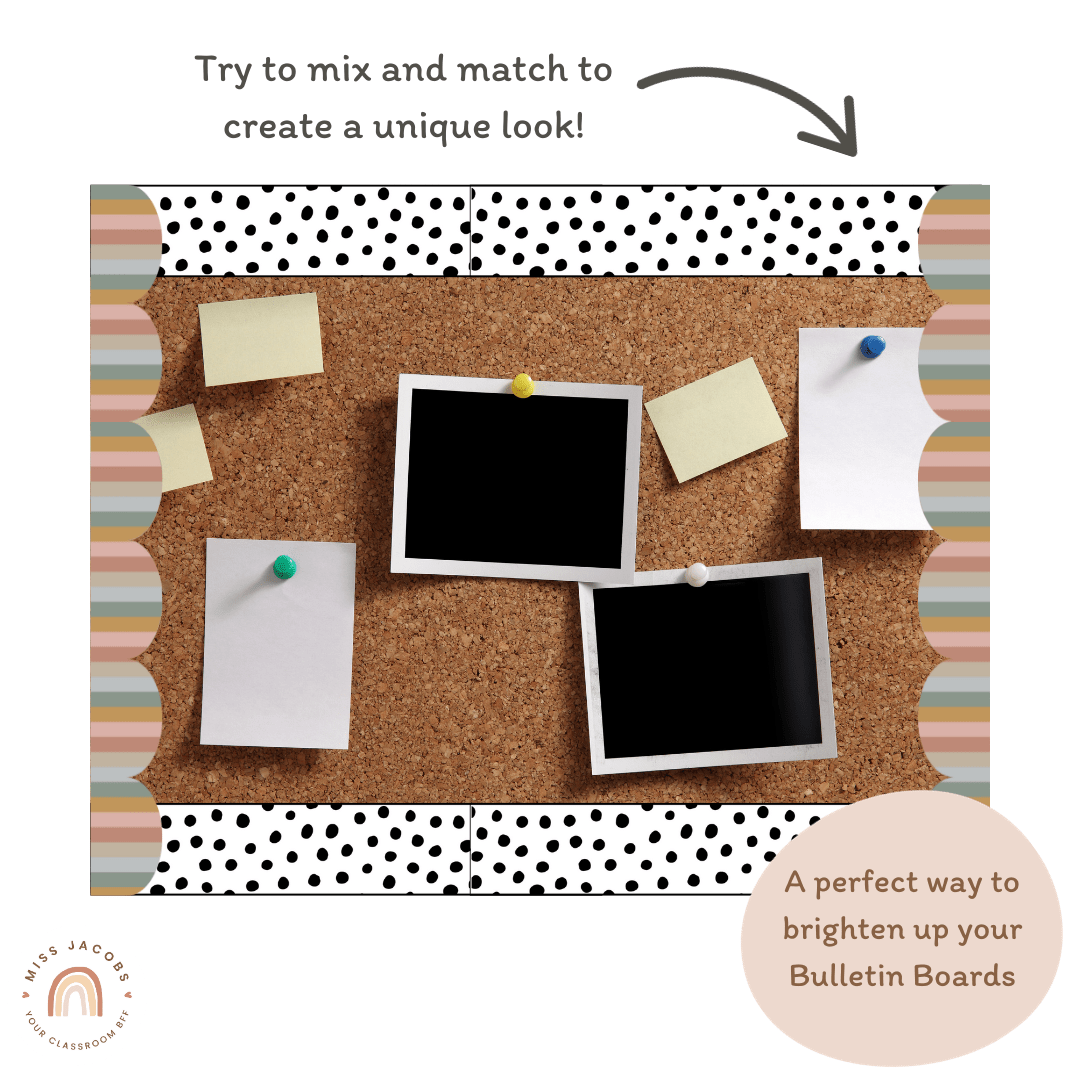Bulletin Board Borders - Spotty Boho Classroom Decor