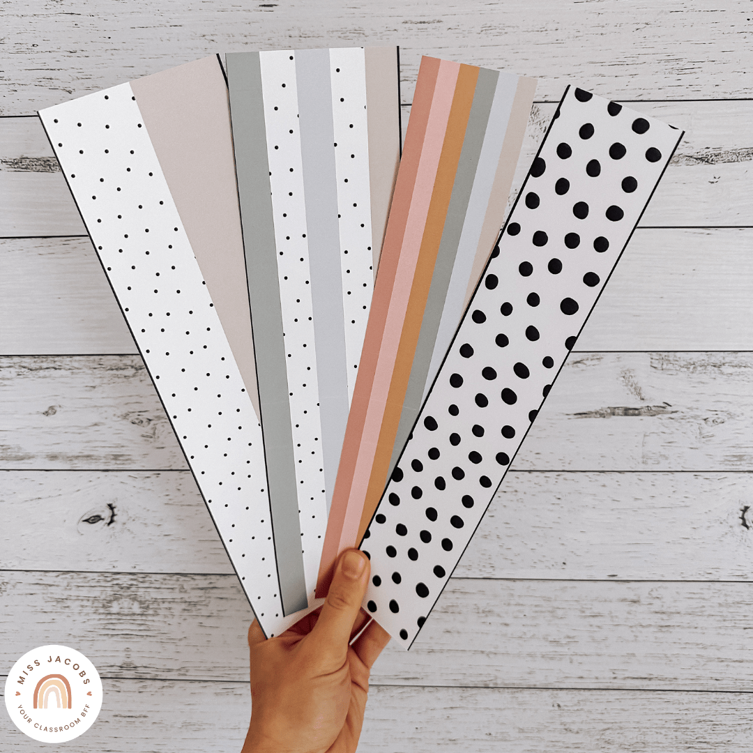 Bulletin Board Borders - Spotty Boho Classroom Decor