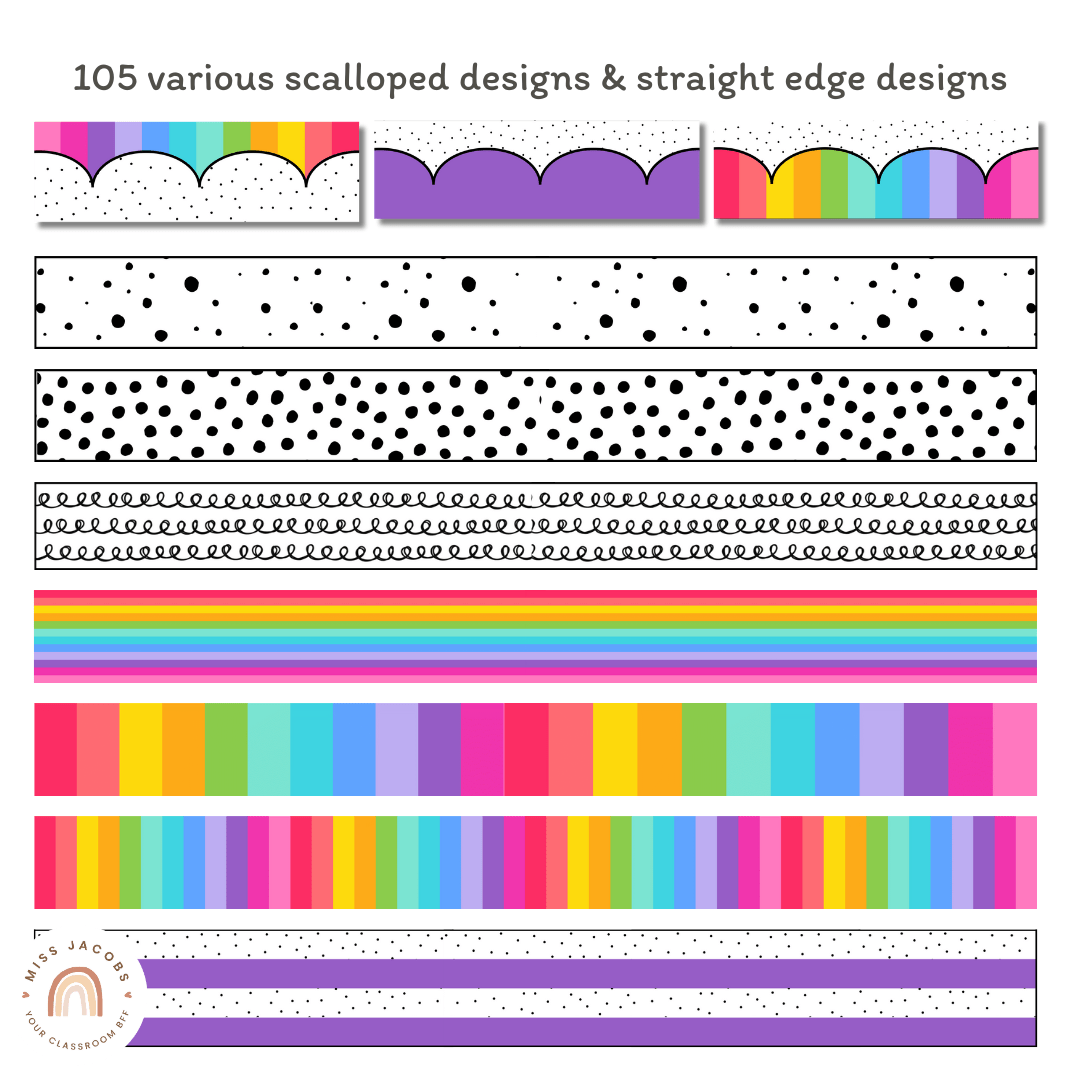 Bulletin Board Borders - Spotty Bright Theme - Miss Jacobs