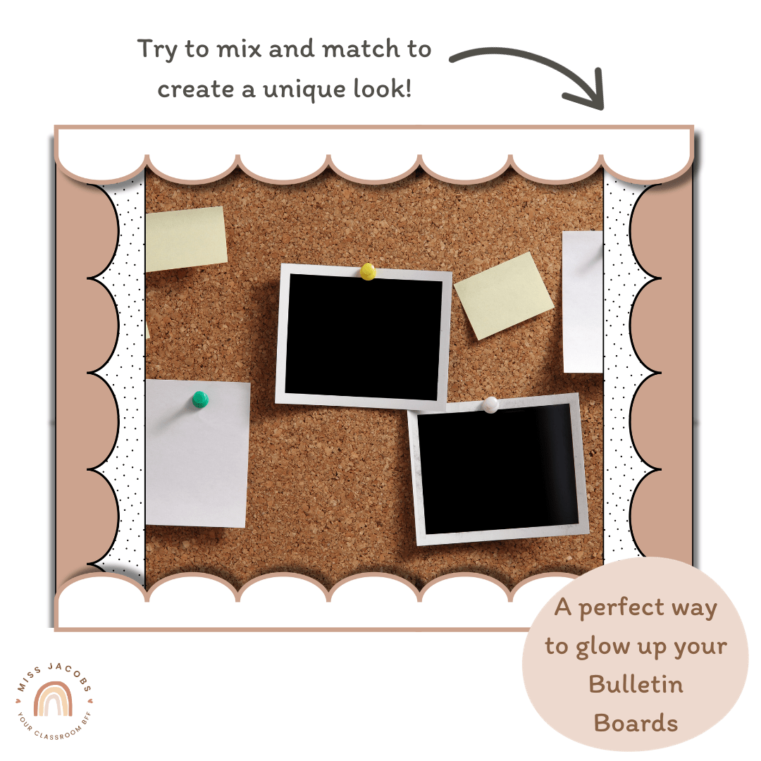 Spotty Neutrals Bulletin Board Borders