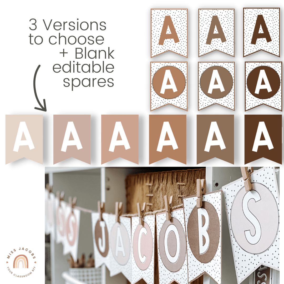 Bulletin Board Bunting | Spotty Neutrals