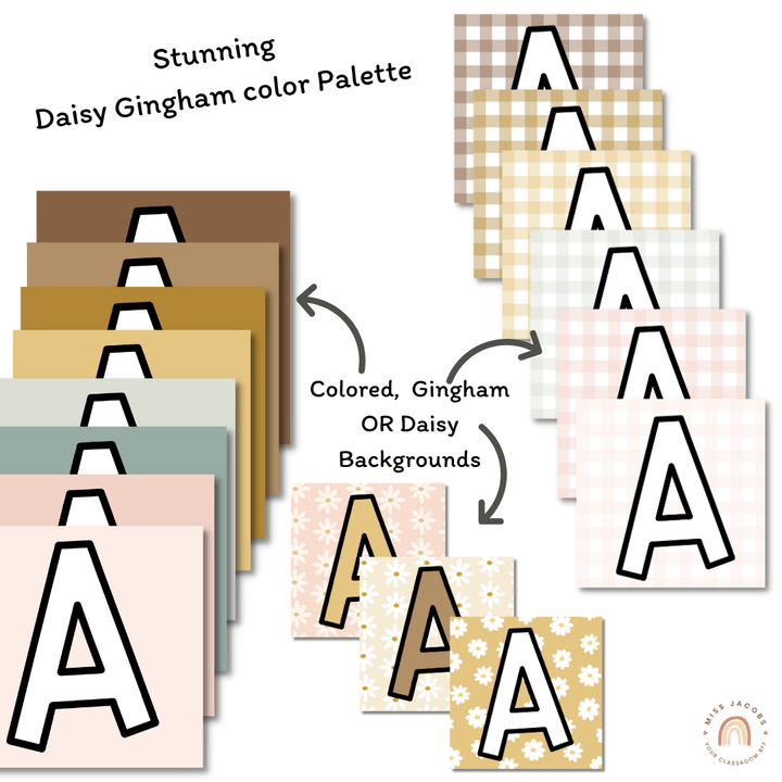 Daisy Gingham Neutrals Theme - Miss Jacobs Little Learners - Miss ...