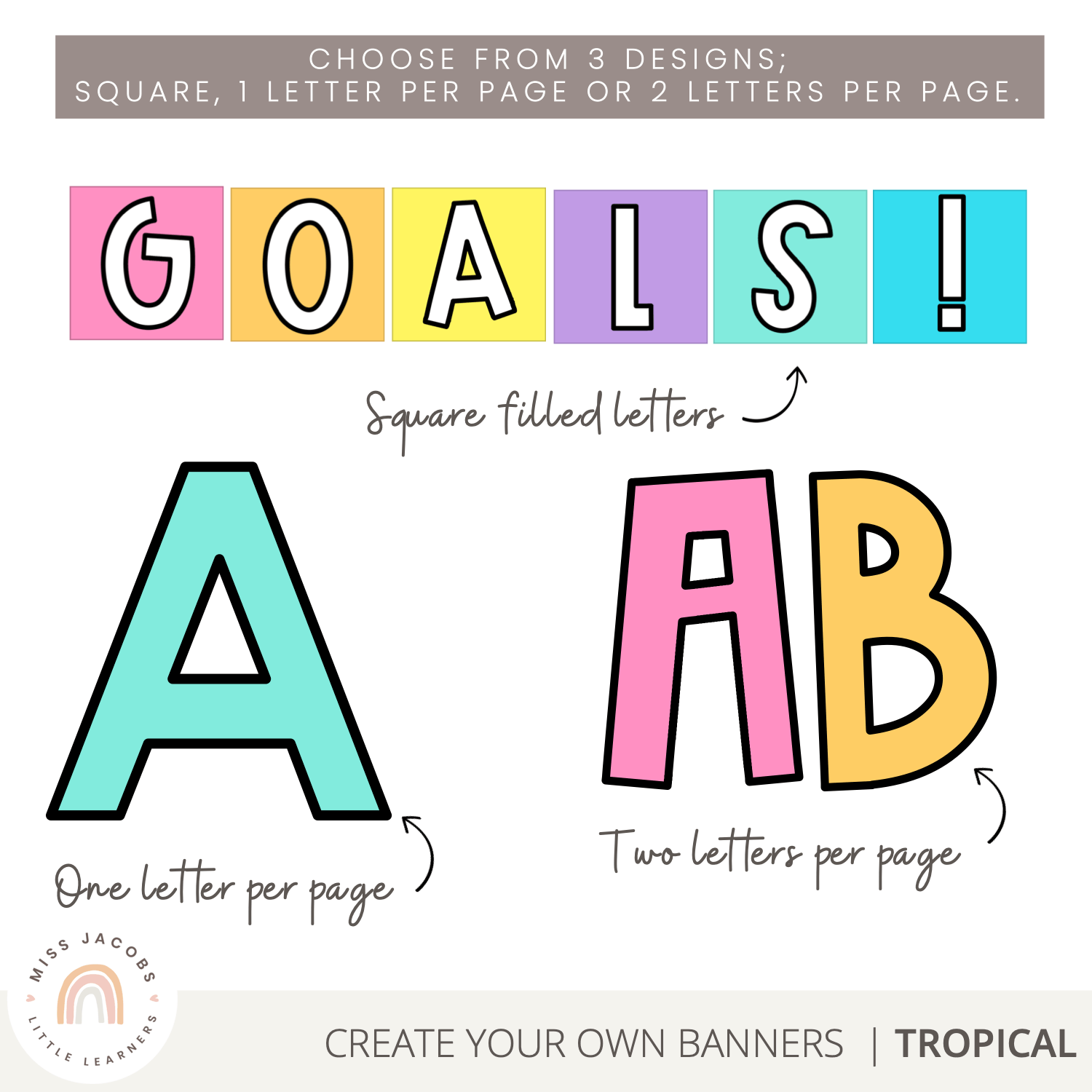 Bulletin Board Letting Pack - Bright Tropical Theme