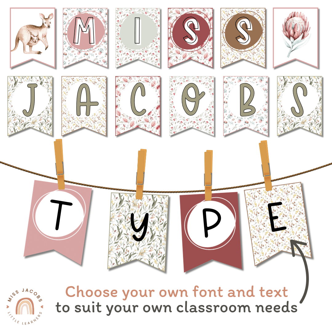 Bunting & Banners - Bulletin Board Letters - Australiana Decor