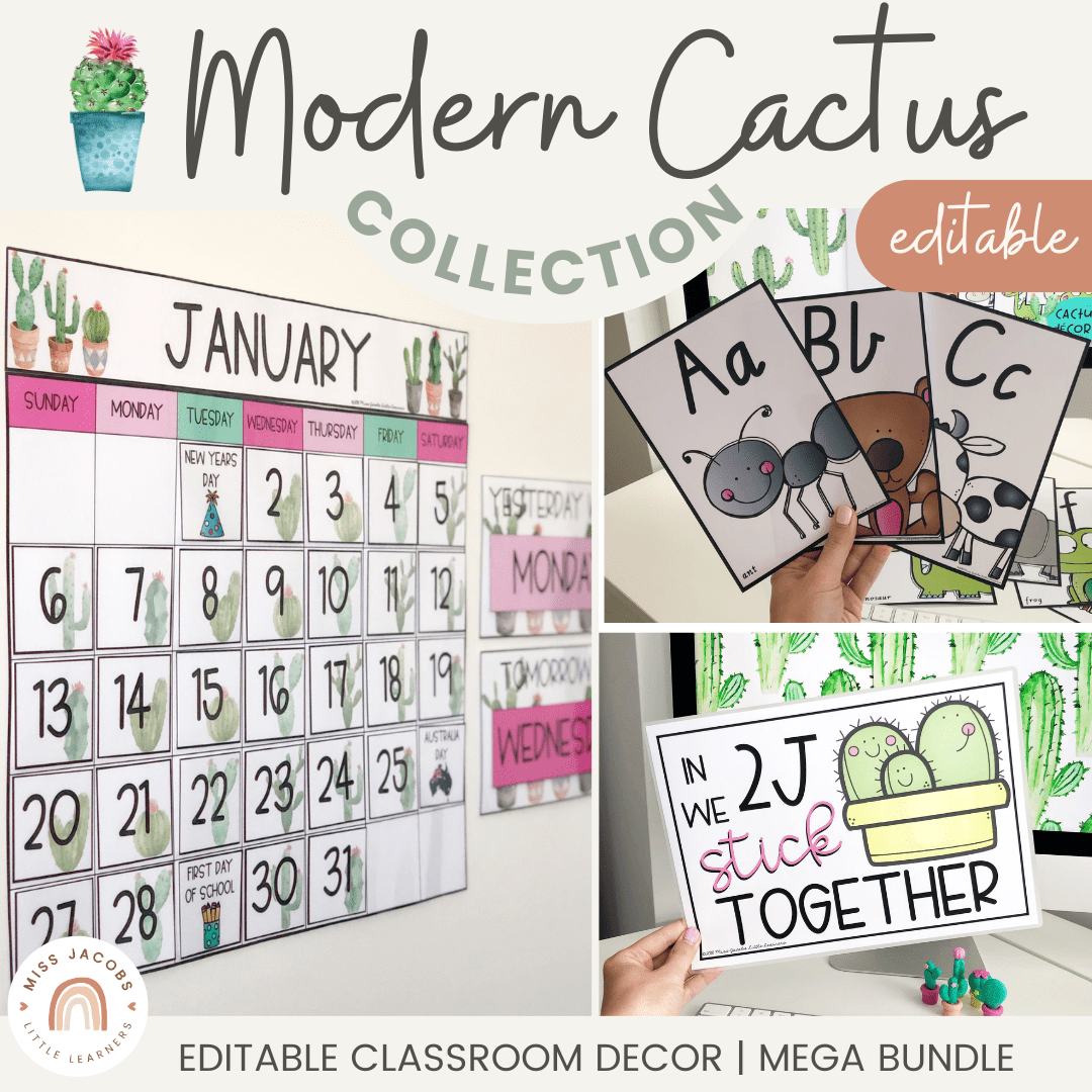 Modern Cactus Classroom Decor - Succulent Theme - Miss Jacobs - Default ...
