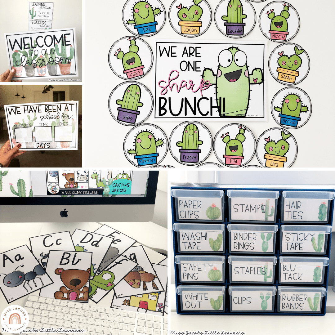 Modern Cactus Classroom Decor - Succulent Theme - Miss Jacobs