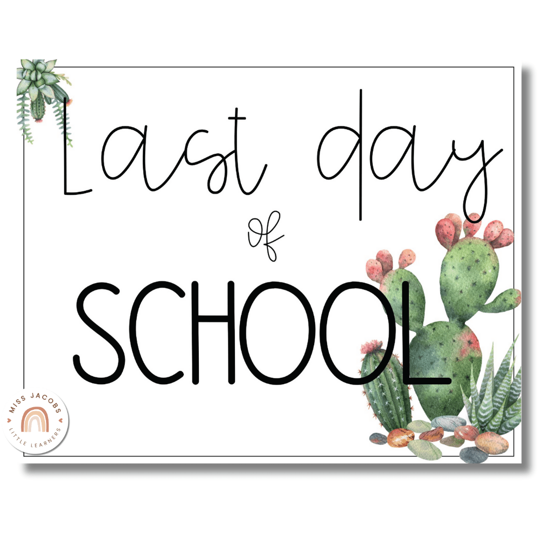 First Day of School Sign | Cactus Theme