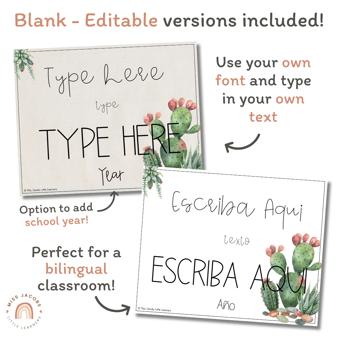 First Day of School Sign | Cactus Theme