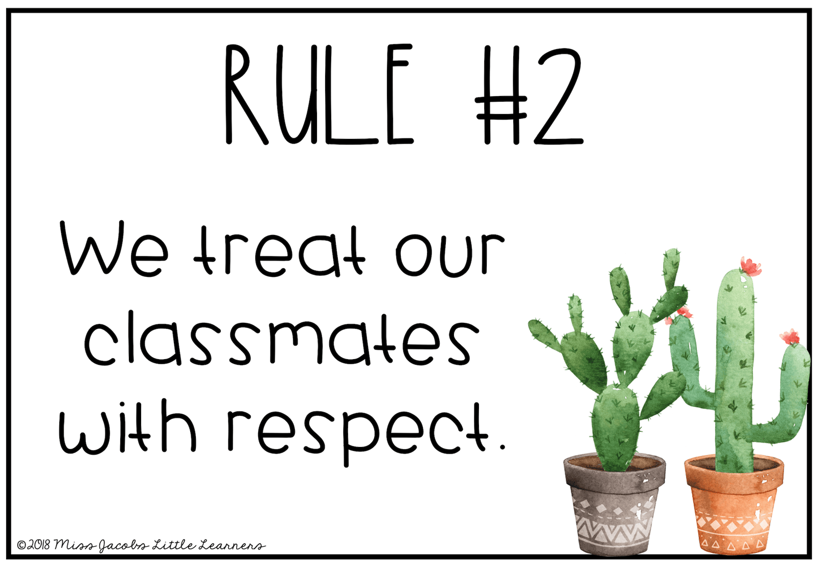 Cactus Themed Editable Classroom Posters Set