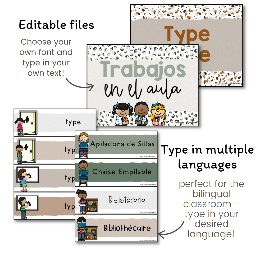 Classroom Job Chart - Modern Jungle Classroom Decor