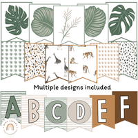 Bunting & Banners - Bulletin Board Letters - Modern Jungle Decor – Miss ...