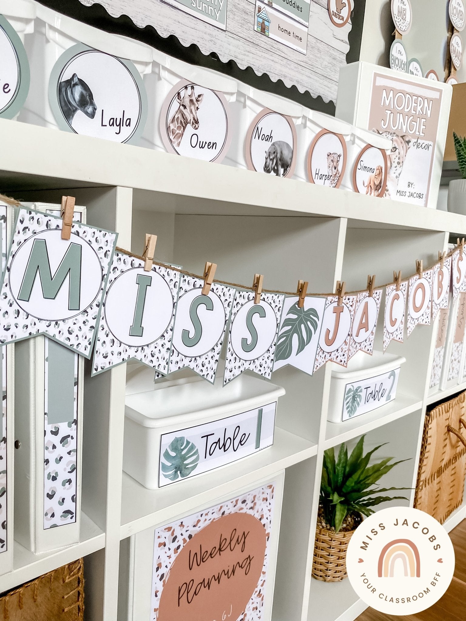 Bunting & Banners - Bulletin Board Letters - Modern Jungle Decor