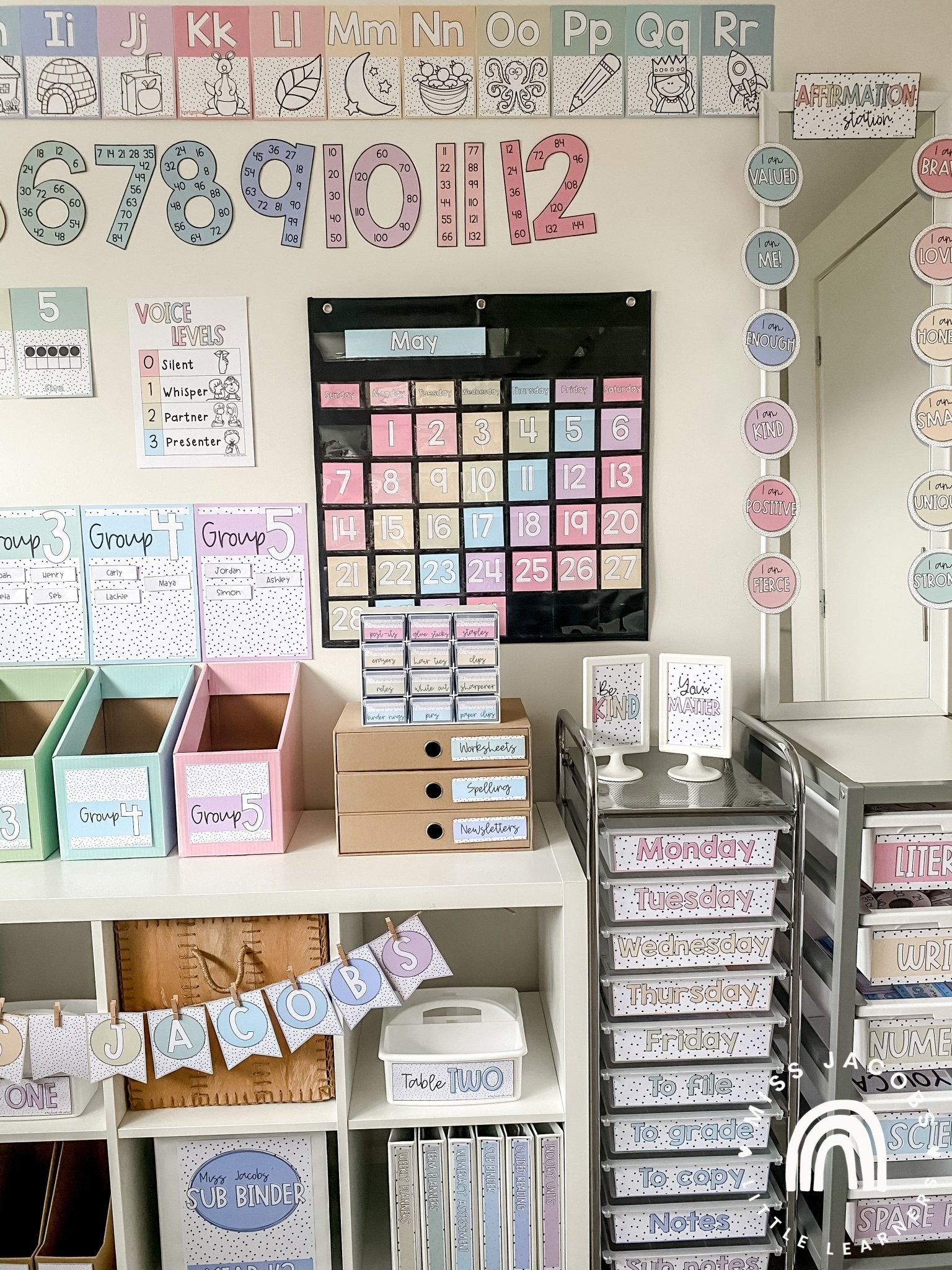 Calendar & Weather Display - Spotty Pastel Classroom Decor - MJLL