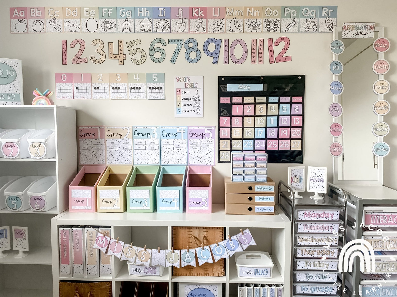 Calendar & Weather Display - Spotty Pastel Classroom Decor - MJLL