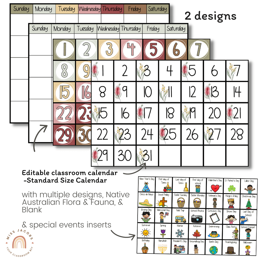 Classroom Calendar Page 2 - Miss Jacobs Little Learners