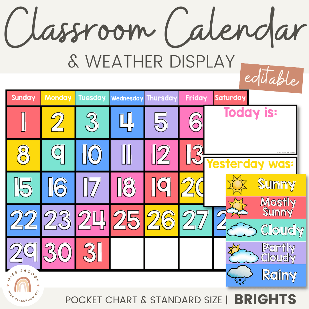 Classroom Calendar Page 3 - Miss Jacobs Little Learners