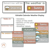 CLASSROOM CALENDAR & WEATHER DISPLAY | SIMPLE BOHO
