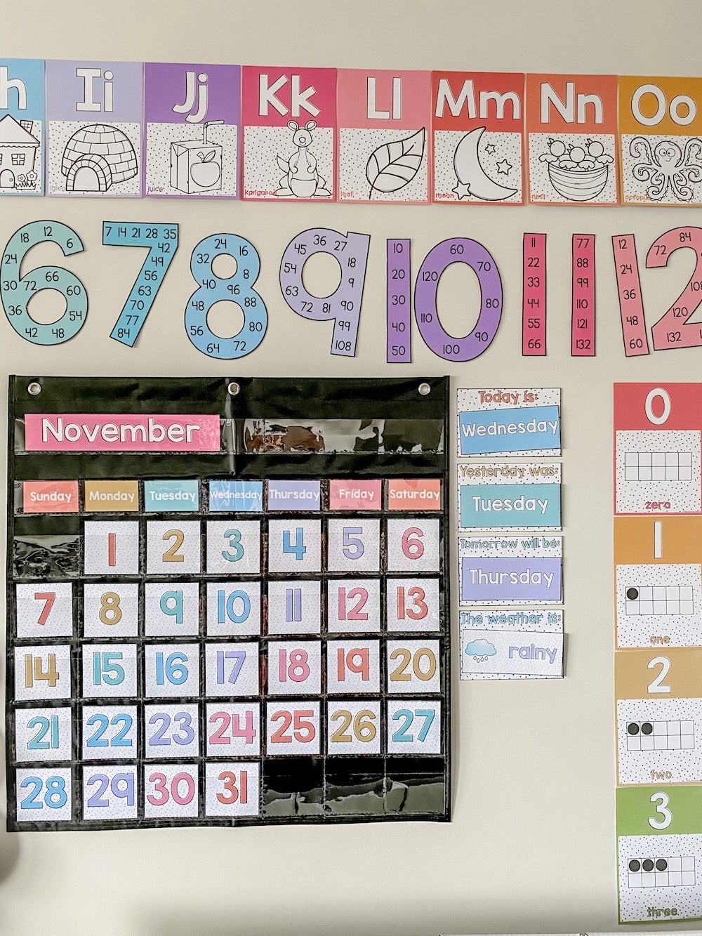 Calendar & Weather Display - Spotty Bright Theme - Miss Jacobs
