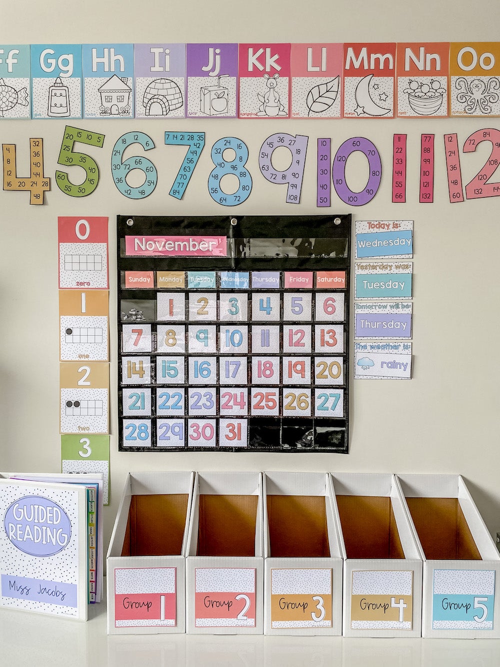 Calendar & Weather Display - Spotty Bright Theme - Miss Jacobs