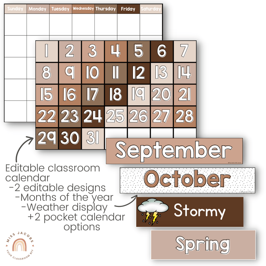 Classroom Calendar - Miss Jacobs Little Learners