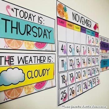 Classroom Calendar & Weather Display | Tropical Theme – Miss Jacobs ...