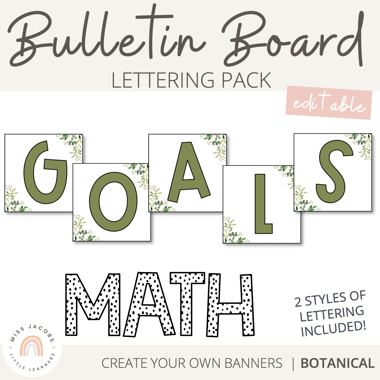 Bunting & Lettering Packs - Miss Jacobs Little Learners