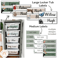 Classroom Labels Student Names & Supplies - Modern Jungle Decor