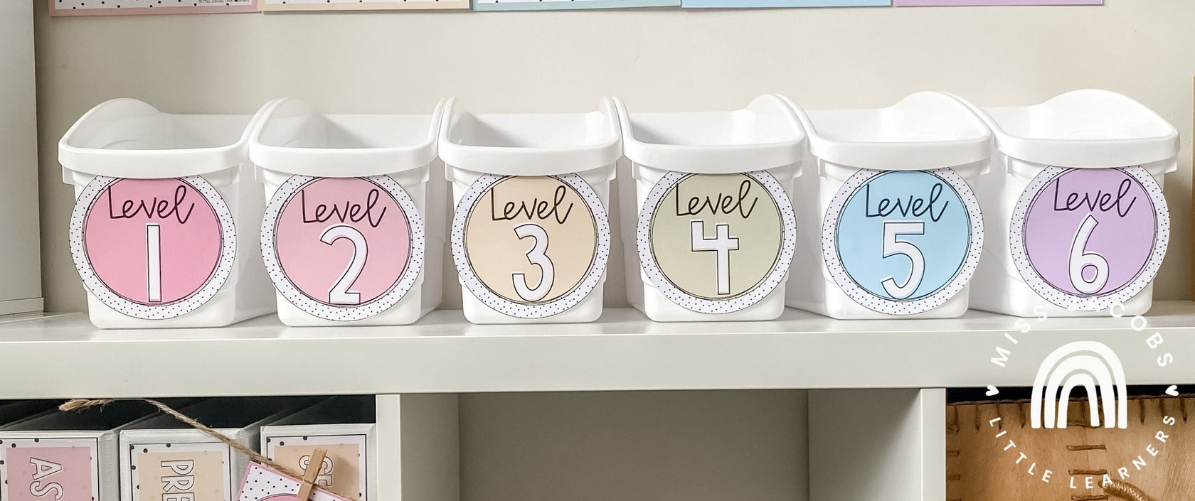 Classroom Labels Student Names & Supplies - Spotty Pastel Theme - MJLL ...