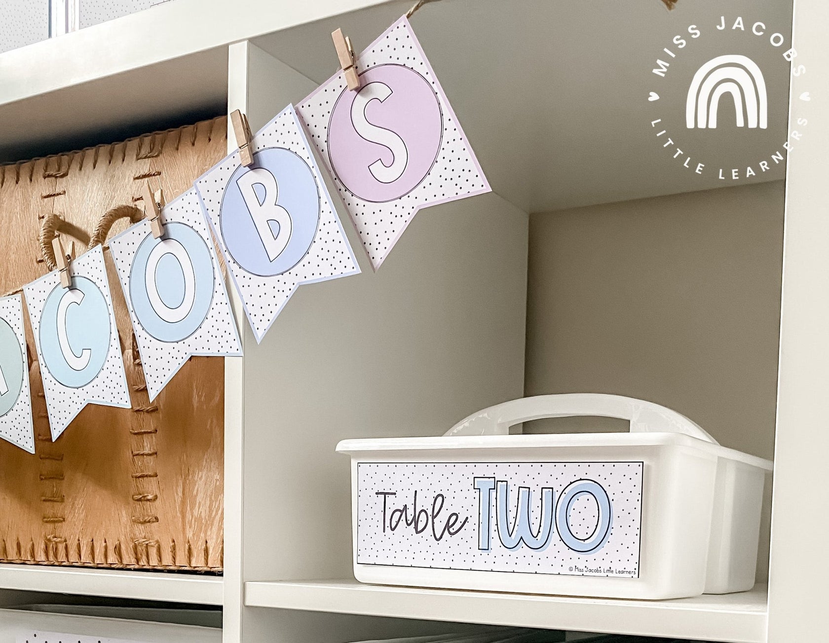 Classroom Labels Student Names & Supplies - Spotty Pastel Theme - MJLL ...