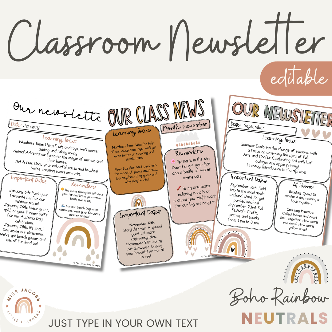 Classroom Newsletter Templates - Miss Jacobs Little Learners