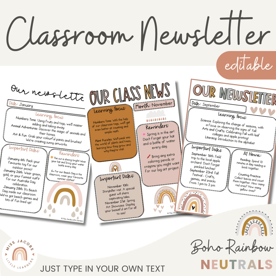 Classroom Newsletter Templates - Miss Jacobs Little Learners