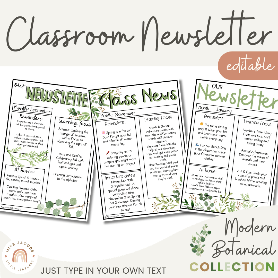New Teacher Newsletter Template 30 Editable Classroom Newsletter