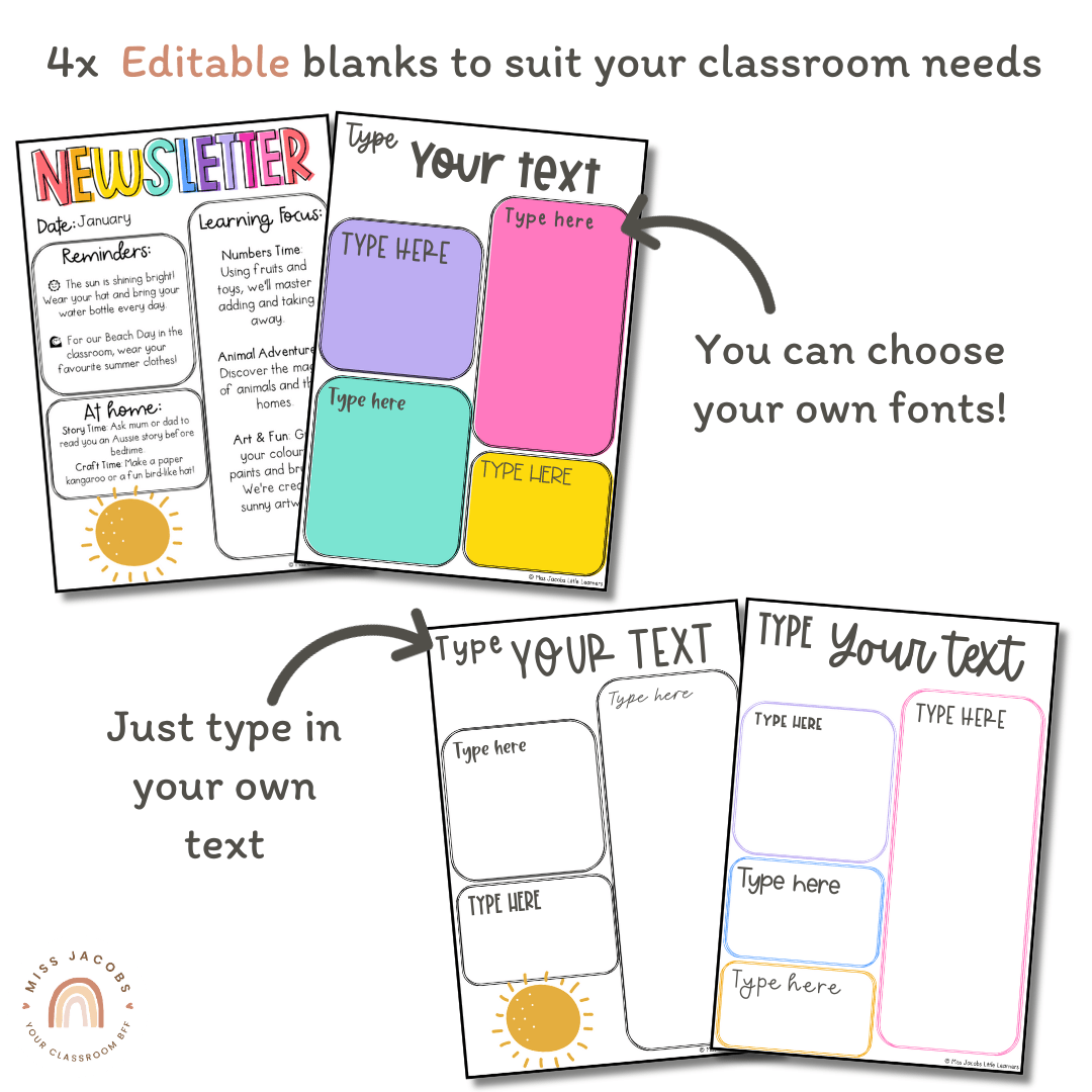 Simple Brights Classroom Newsletter Templates