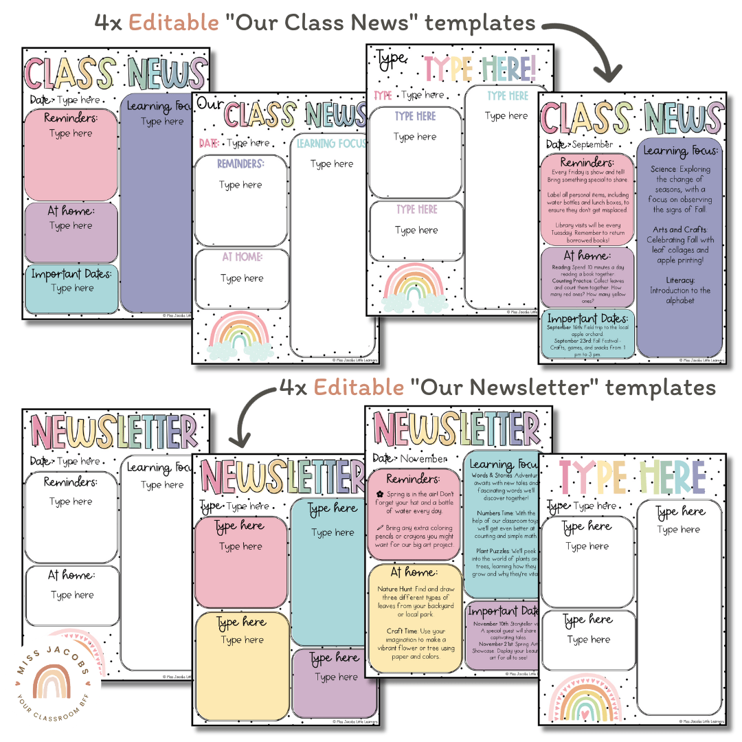 Newsletter Templates - Spotty Pastel Theme - Miss Jacobs - Default Title