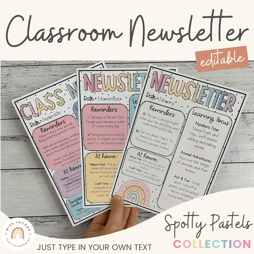 Newsletter Templates - Spotty Pastel Theme - Miss Jacobs - Default Title