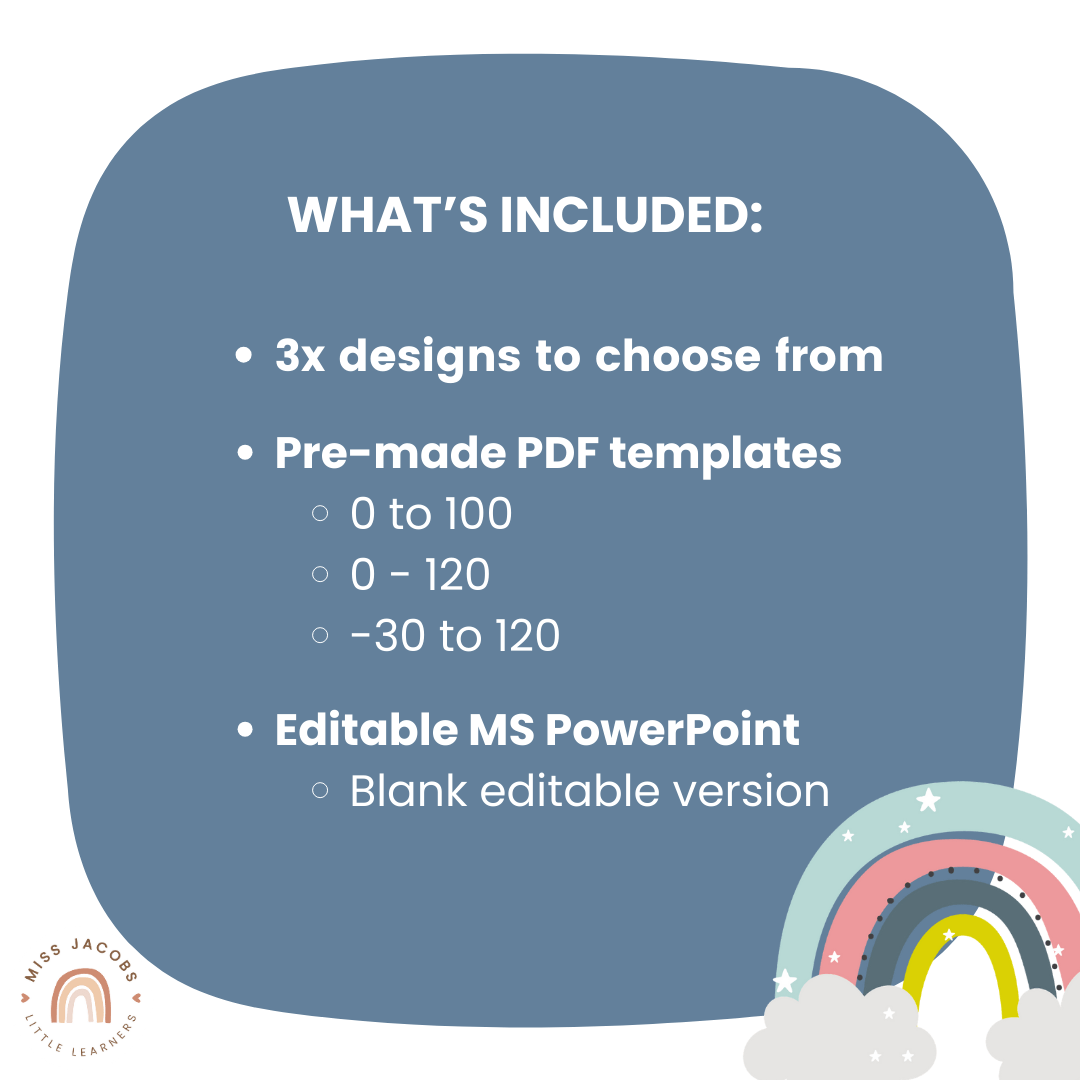 Number Line - Rainbow Calm Colors Decor