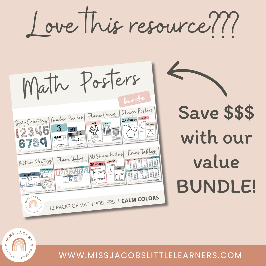 Number Line - Rainbow Calm Colors Decor