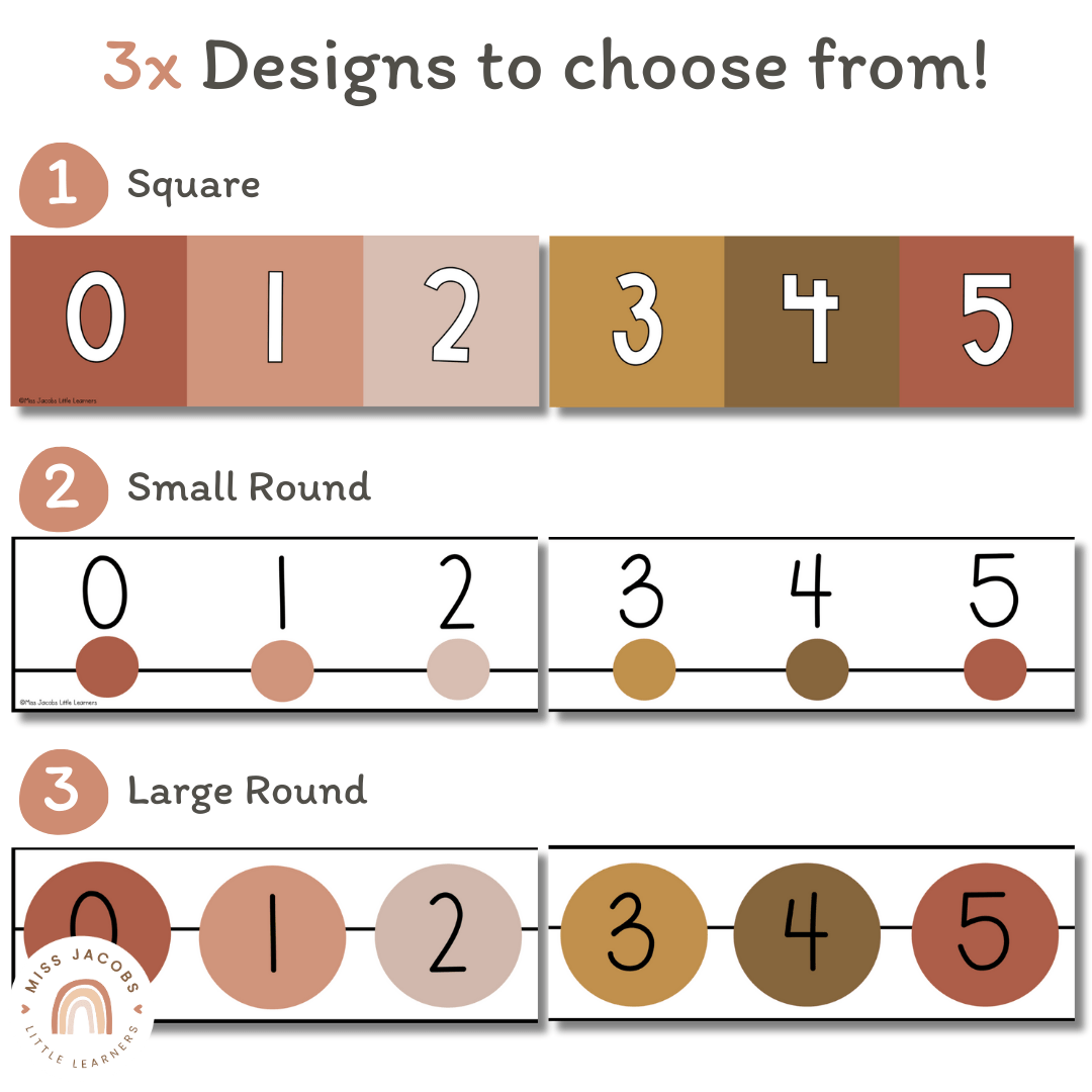 Classroom Number Line Display | Boho Vibes | Classroom Decor