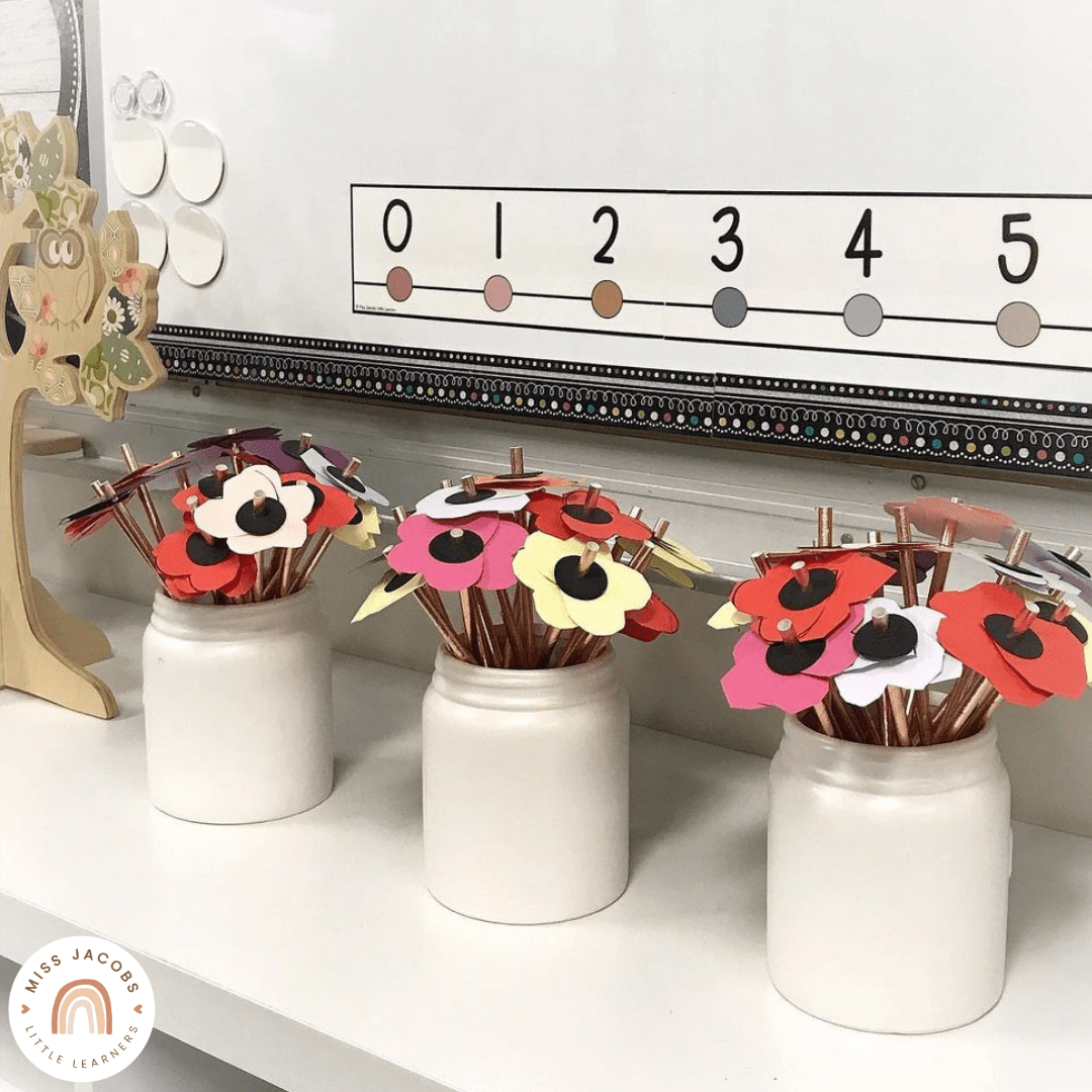Number Line - Boho Neutrals Classroom Theme - Miss Jacobs