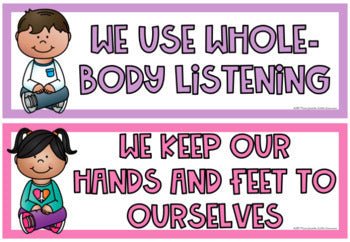 Classroom Rules Posters and Slips | Rainbow Theme - Default Title