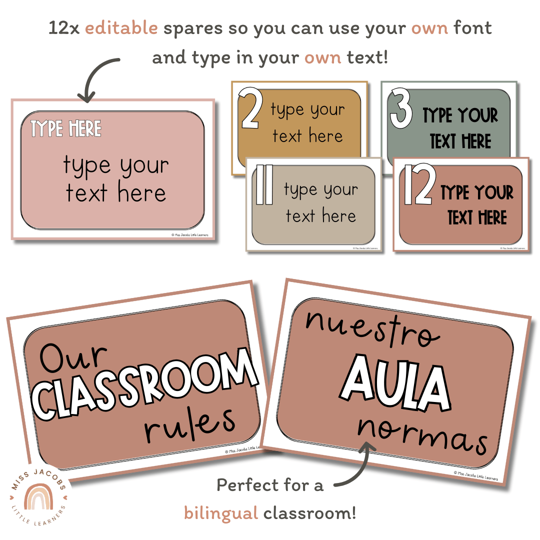 Simple Boho Classroom Rules Posters - Default Title - Miss Jacobs ...
