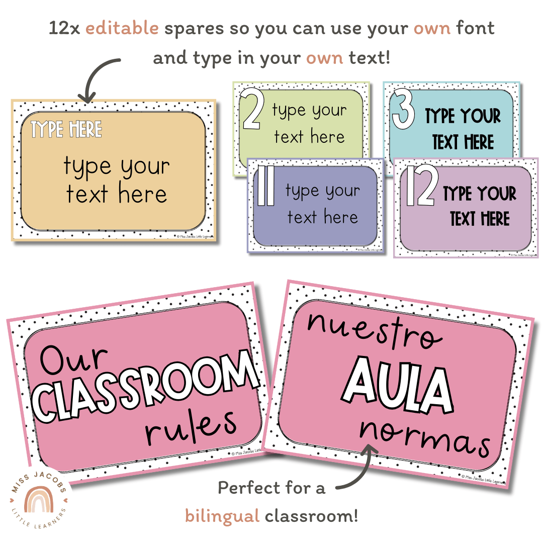 Spotty Pastels Classroom Rules Posters - Default Title - Miss Jacobs ...