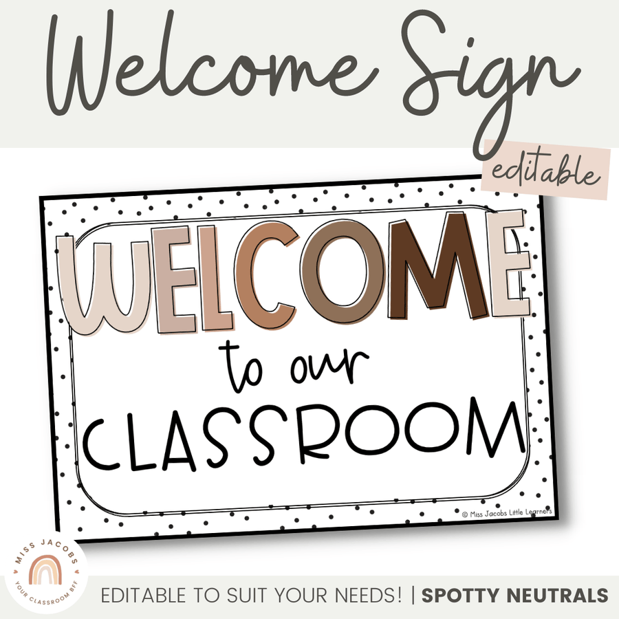 Classroom Welcome Sign - Miss Jacobs Little Learners