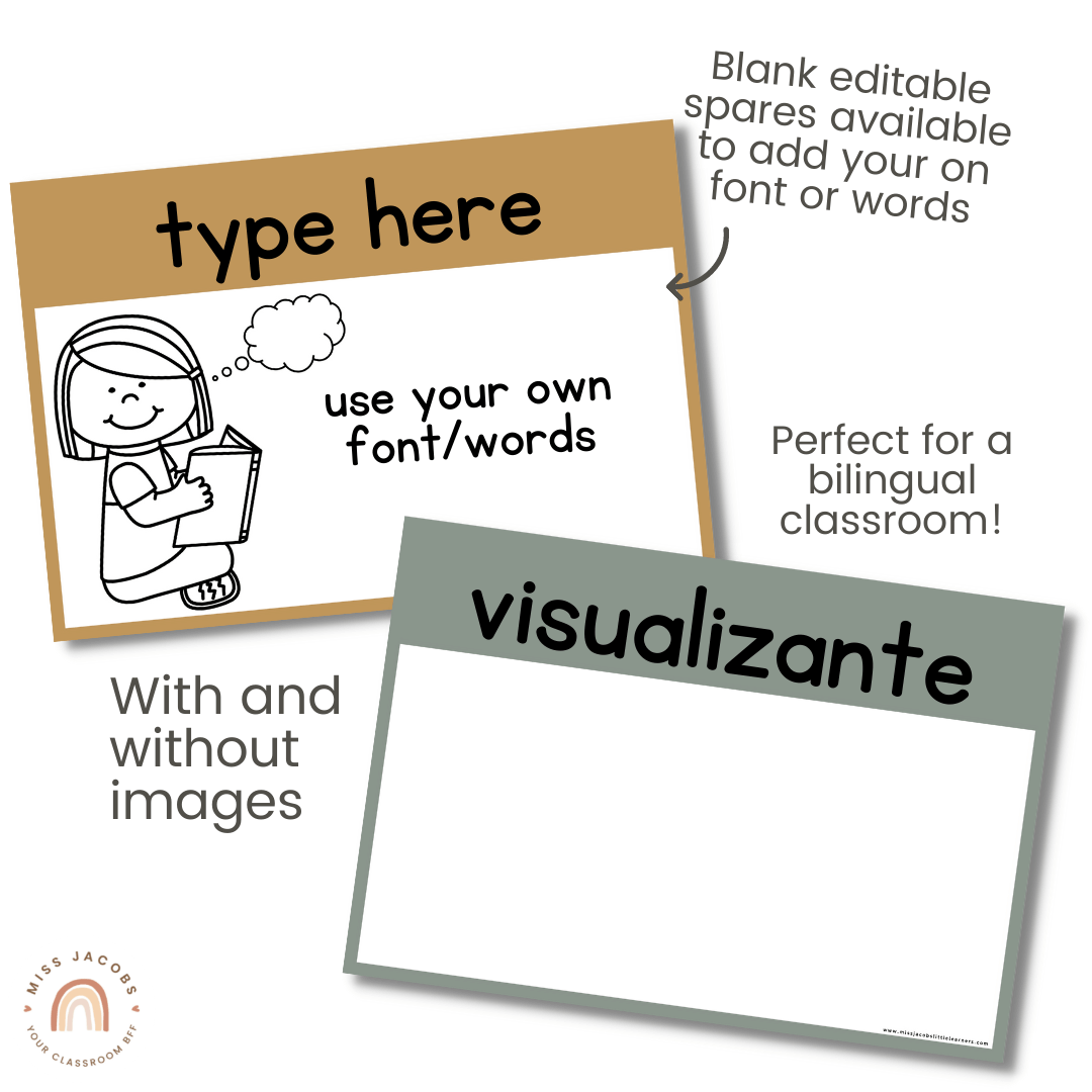 Reading Comprehension Strategies Posters - Boho Neutrals Theme - MJLL