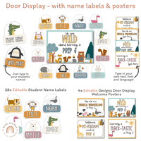 Class Labels Bundle - Name Plate, Door Display, Poster - Cute Theme