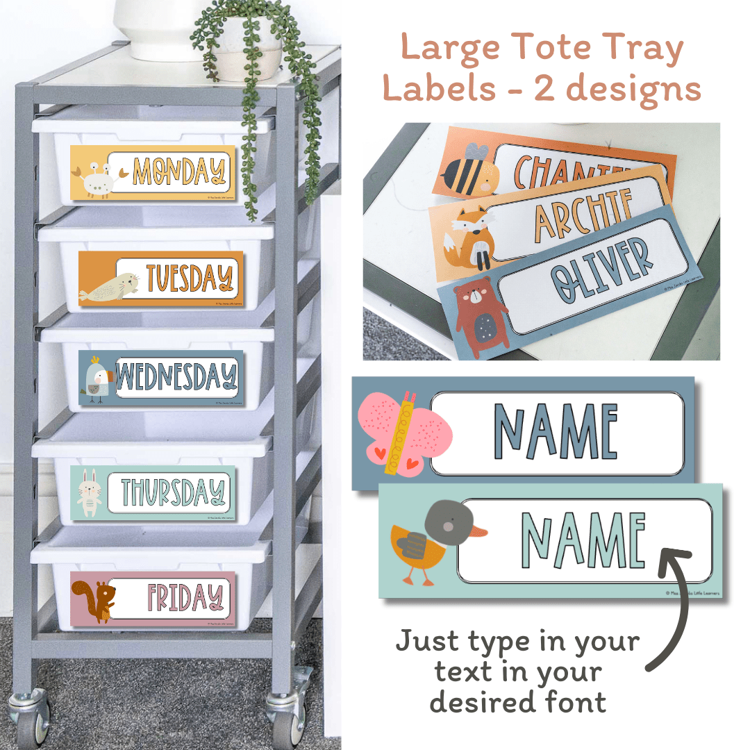 Class Labels Bundle - Name Plate, Door Display, Poster - Cute Theme
