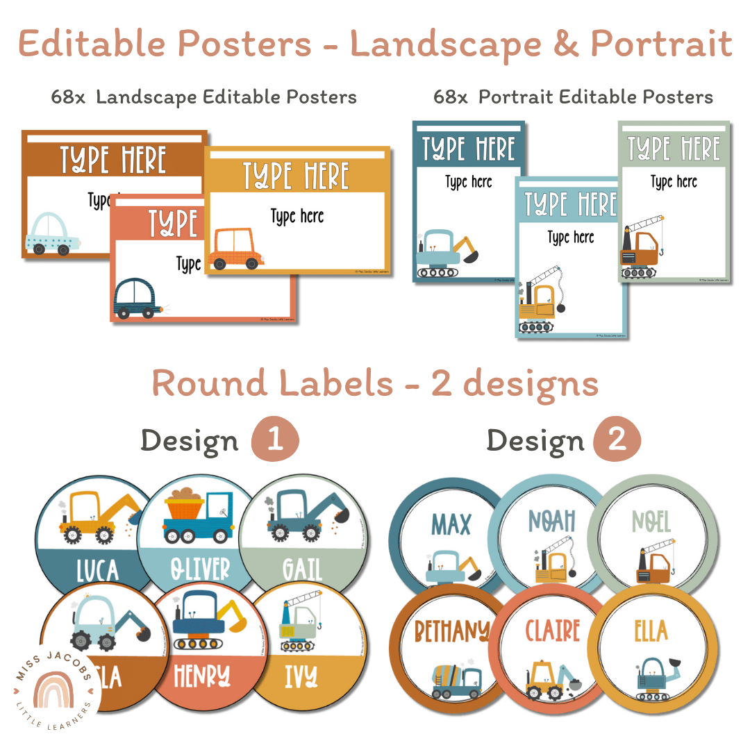 Classroom Labels Bundle (Student Name Tags, Posters & Door Display)