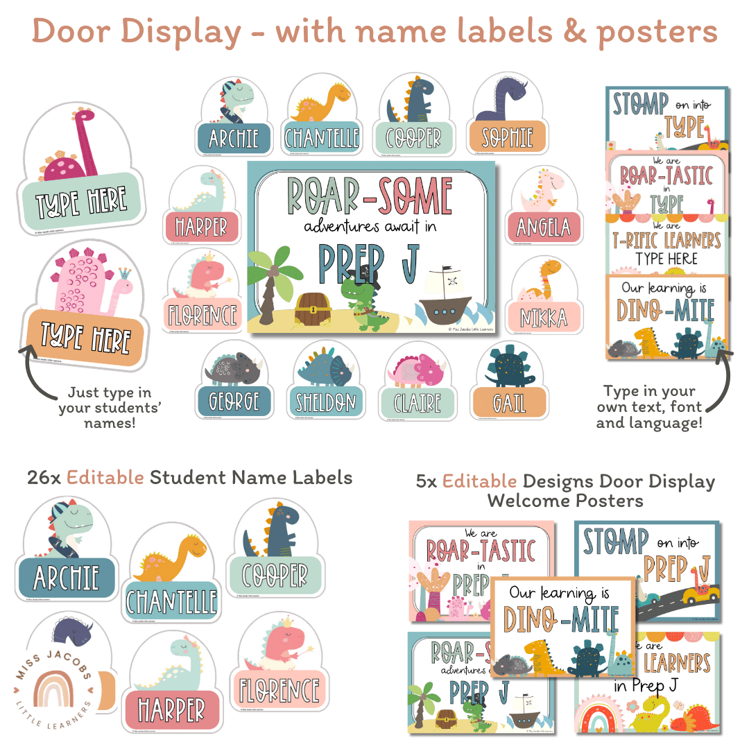 Classroom Labels Bundle (Student Name Tags, Posters & Door Display)